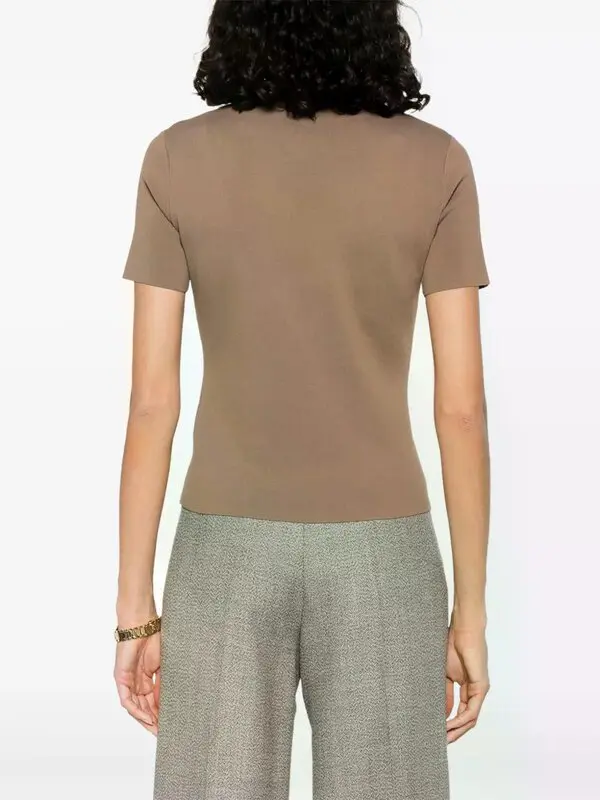 Max Mara Embossed Logo T-shirt - Neutrals
