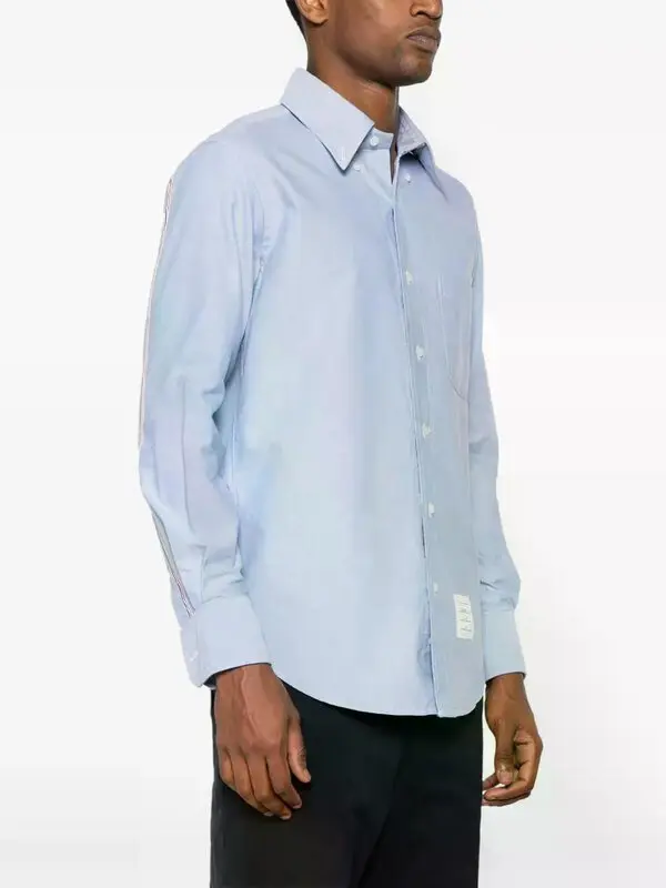 Thom Browne Rwb-grosgrain Cotton Shirt