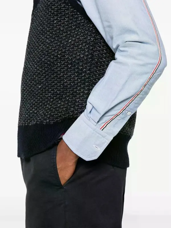 Thom Browne Rwb-grosgrain Cotton Shirt