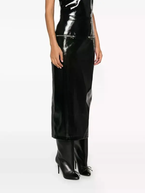 MSGM Patent Midi Skirt