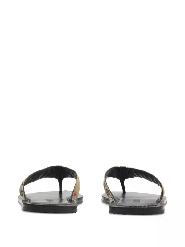 Burberry Check Sandals - Neutrals