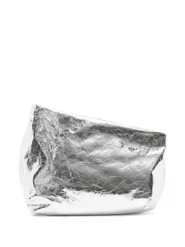 Marsèll Fanta Metallic-effect Leather Clutch Bag - Silver