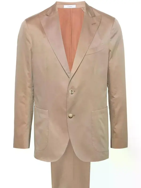 Boglioli Single-breasted Cotton Suit - Brown