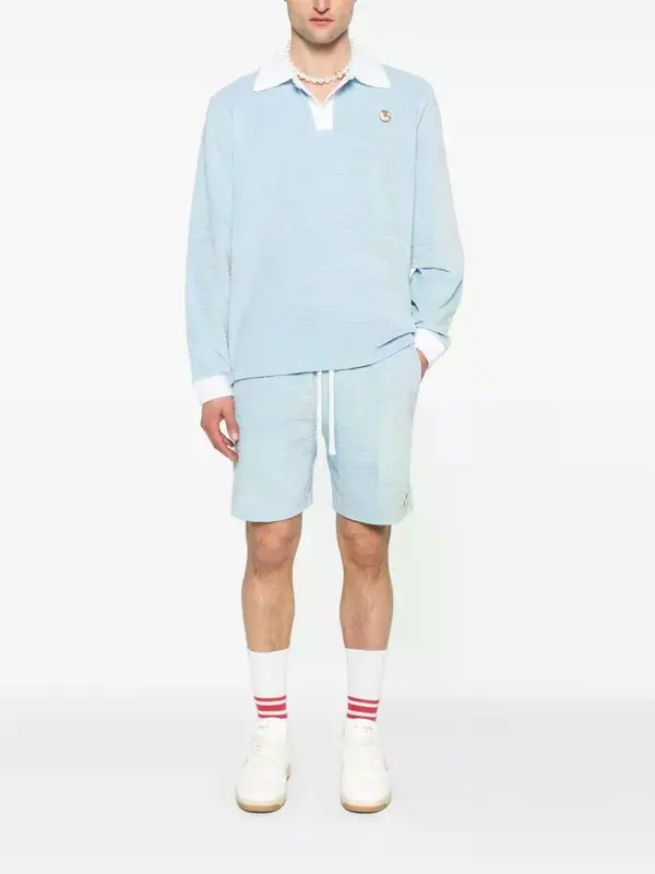 Casablanca Velour Striped Polo Shirt