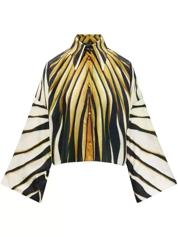 Roberto Cavalli Ray Of Print Silk Shirt