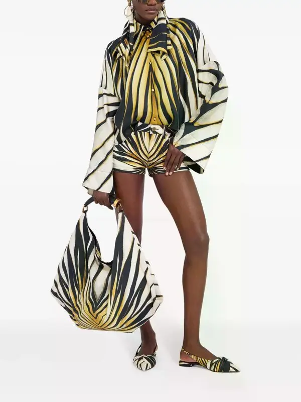 Roberto Cavalli Ray Of Print Silk Shirt