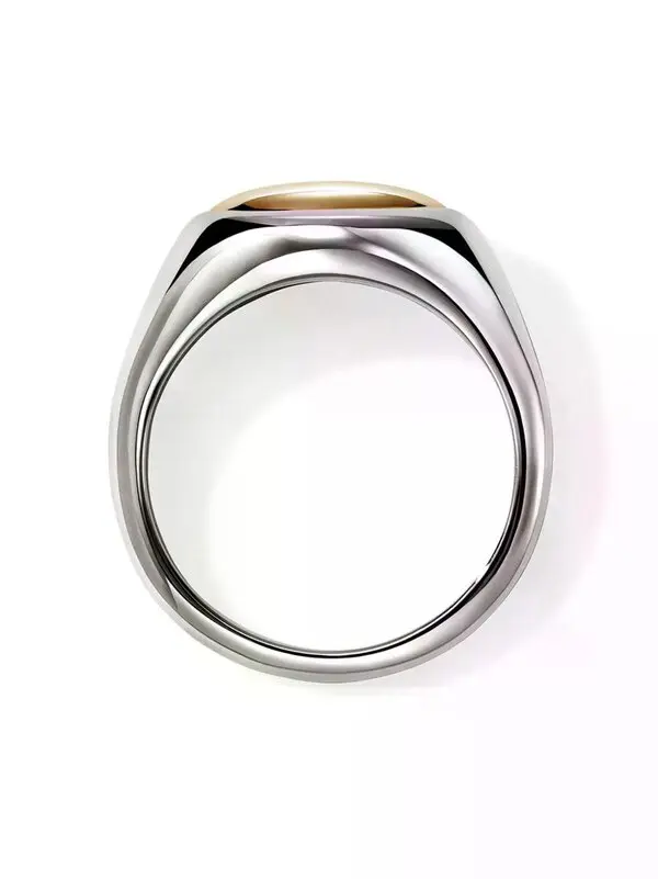John Hardy 14kt Yellow Gold And Sterling Pebble Ring