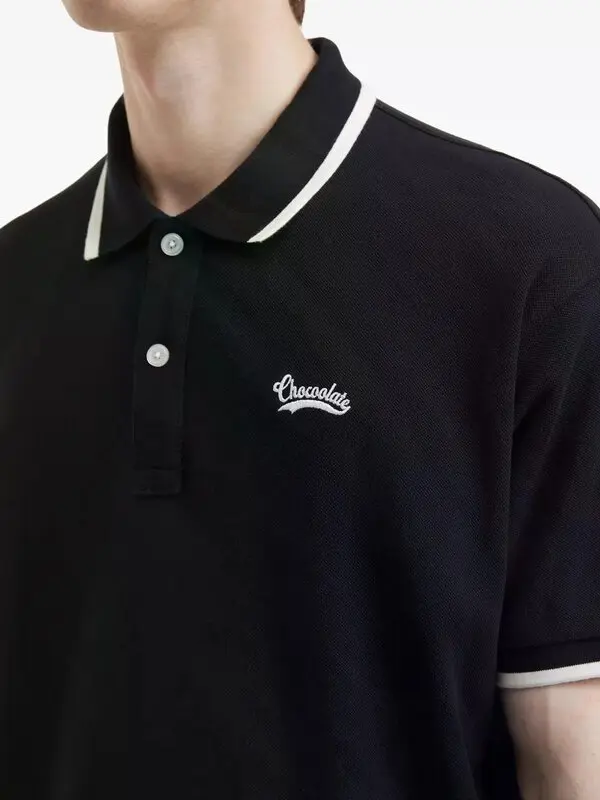 CHOCOOLATE Logo-embroidered Polo Shirt - Black