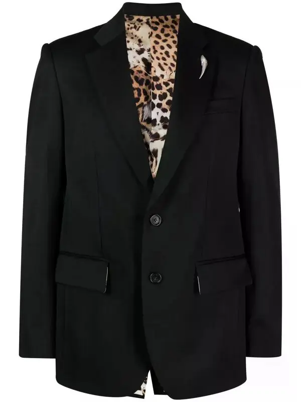 Roberto Cavalli Single-breasted Wool Jacket