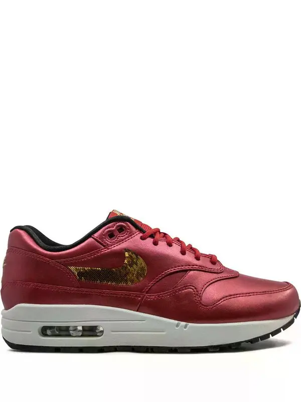 Nike Air Max 1 Gold Sequins Sneakers - Red