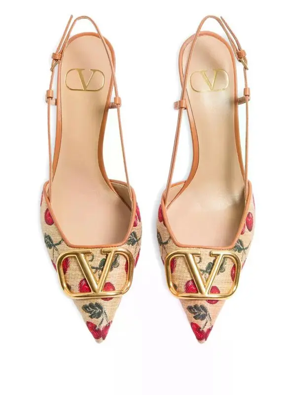 Valentino Garavani Slingback Pumps With Cherry Motif