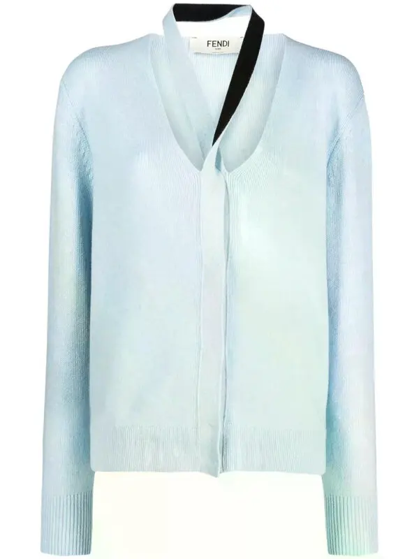 Fendi Cut-out Detail Wool Cardigan