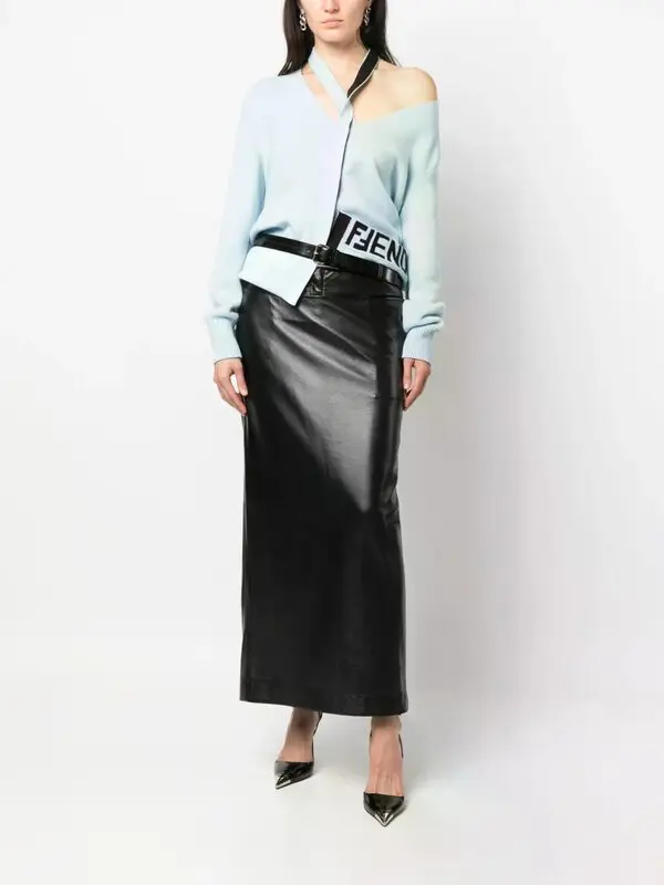 Fendi Cut-out Detail Wool Cardigan