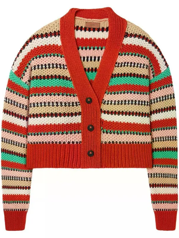 Alanui Sunny Stripes Cardigan - Red