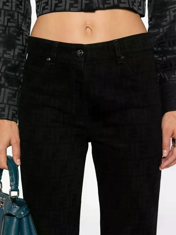 Fendi Ff-logo Print Jeans