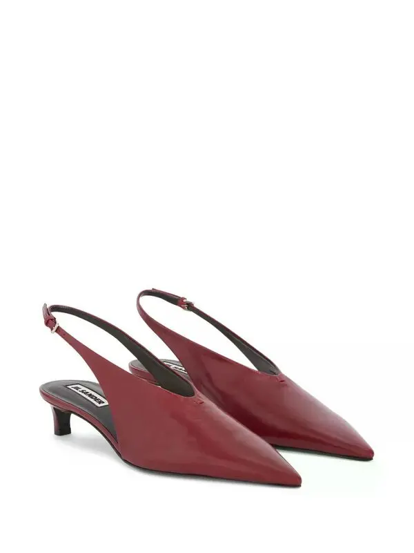 JIL SANDER Leather Pumps With Buckle Fastening - Red
