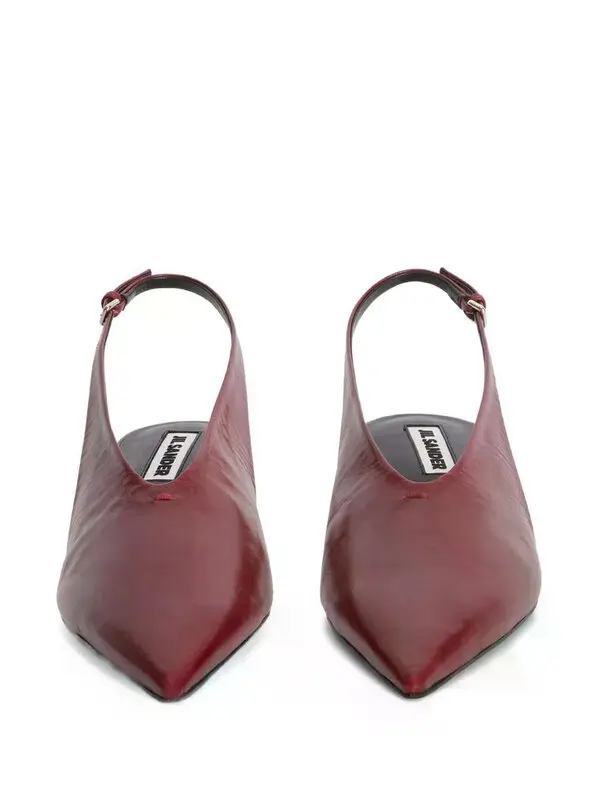 JIL SANDER Leather Pumps With Buckle Fastening - Red
