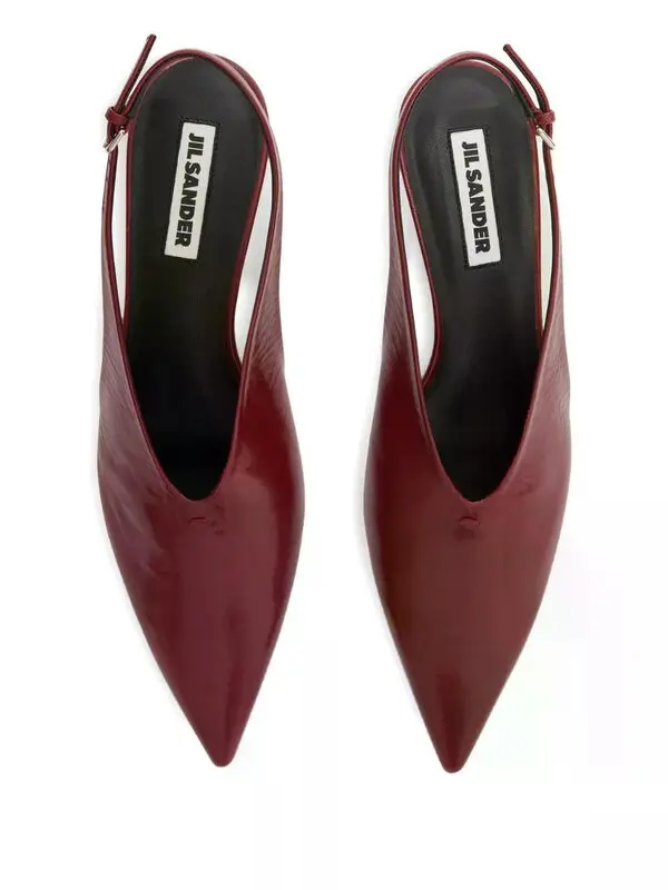 JIL SANDER Leather Pumps With Buckle Fastening - Red