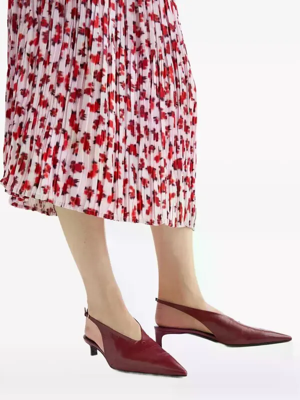 JIL SANDER Leather Pumps With Buckle Fastening - Red