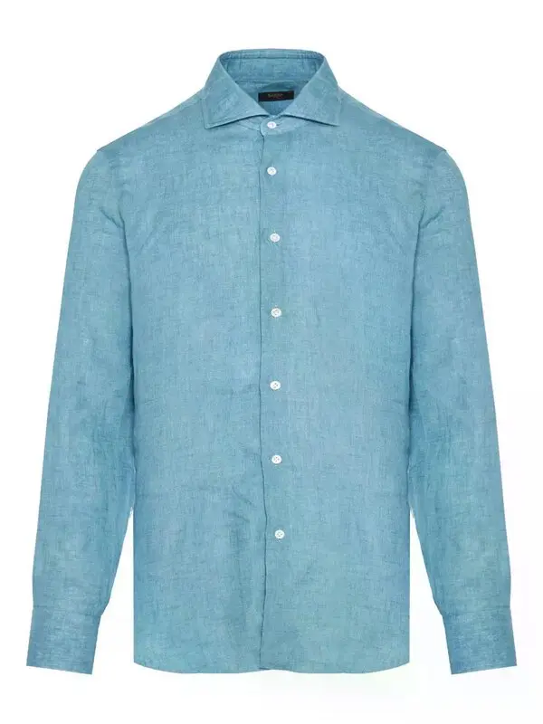 BARBA NAPOLI Linen Shirt - Blue