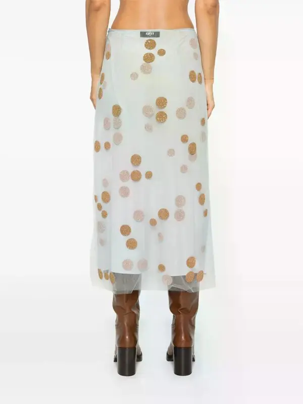 Fendi Bead-embellished Tulle Midi Skirt
