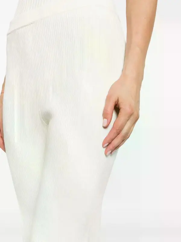 AERON Straight-leg Rib-knit Trousers