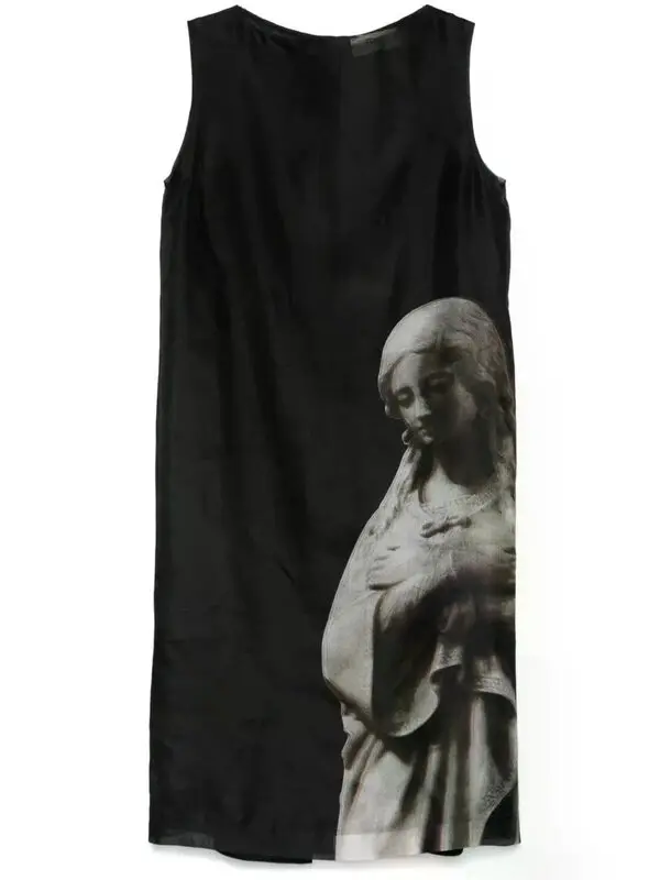 Fendi Roman Statue-print Midi Dress - Black