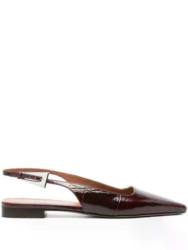 Paris Texas Embossed Crocodile Ballet Flats