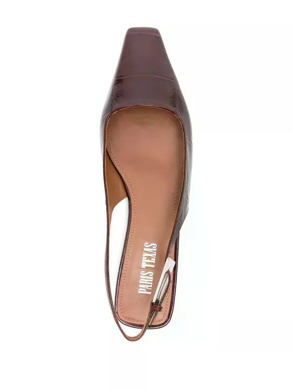 Paris Texas Embossed Crocodile Ballet Flats