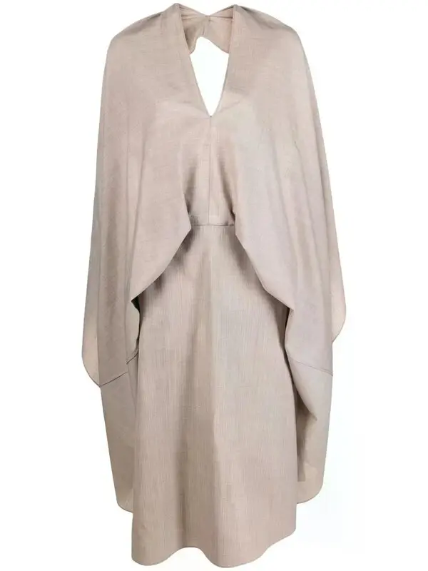 Fendi Cut-out Draped Wool Dress