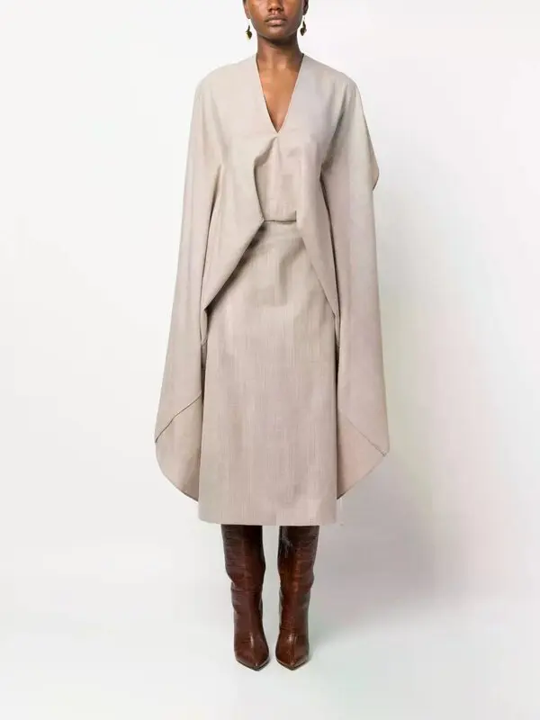 Fendi Cut-out Draped Wool Dress