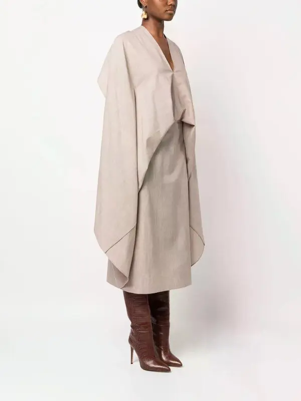 Fendi Cut-out Draped Wool Dress
