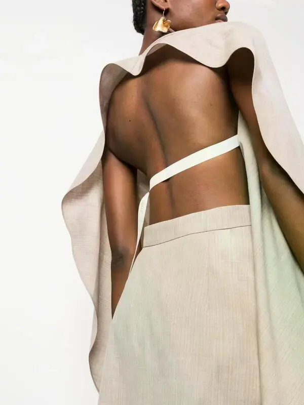 Fendi Cut-out Draped Wool Dress