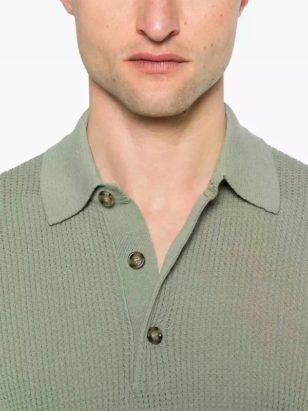 LARDINI Waffle-knit Polo Shirt