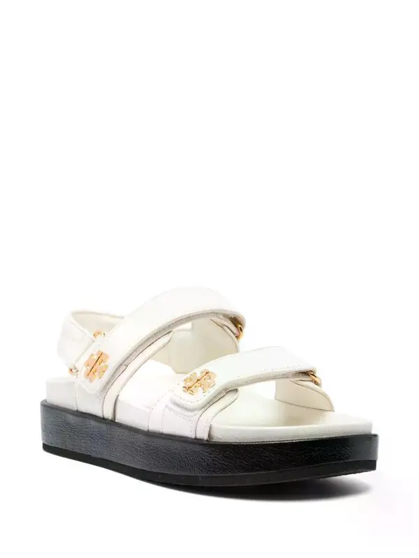 Tory Burch Kira Logo-plaque Leather Sandals - Neutrals
