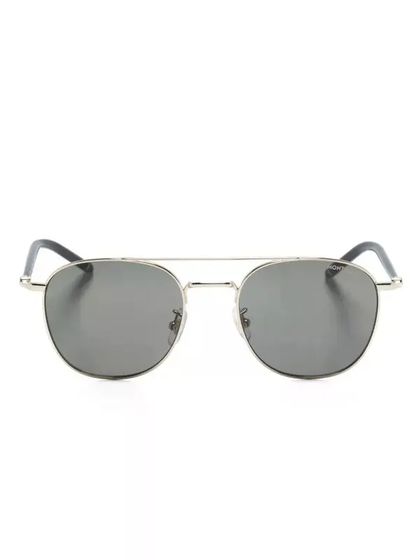 Montblanc Raised-bridge Square-frame Sunglasses - Gold