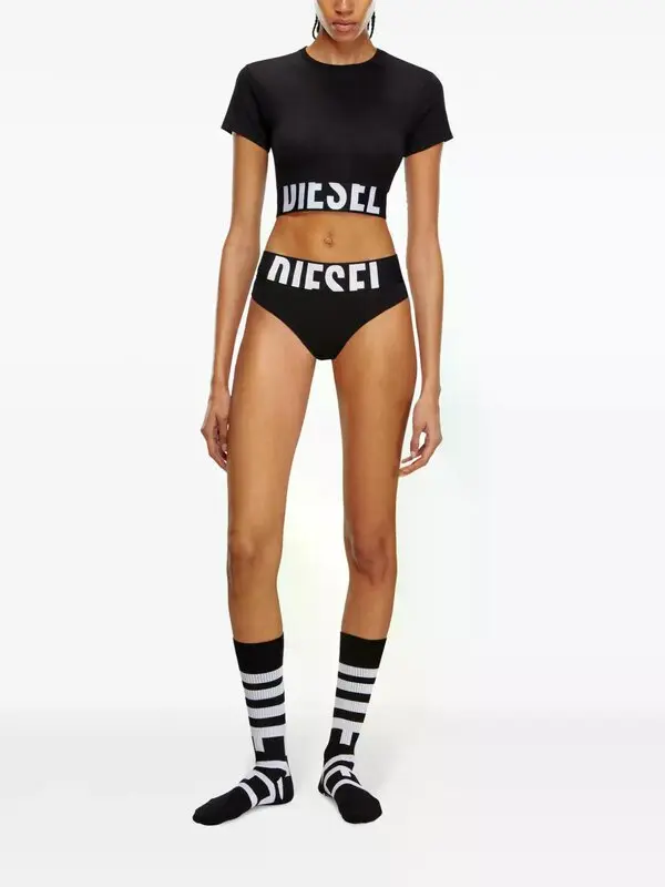 DIESEL® Uftee Cropped T-shirt - Black
