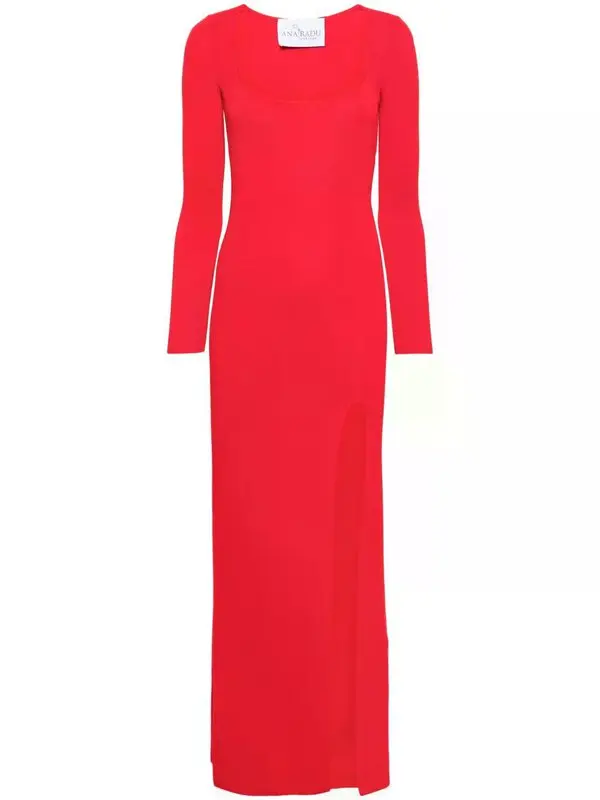 ANA RADU Knitted Maxi Dress - Red