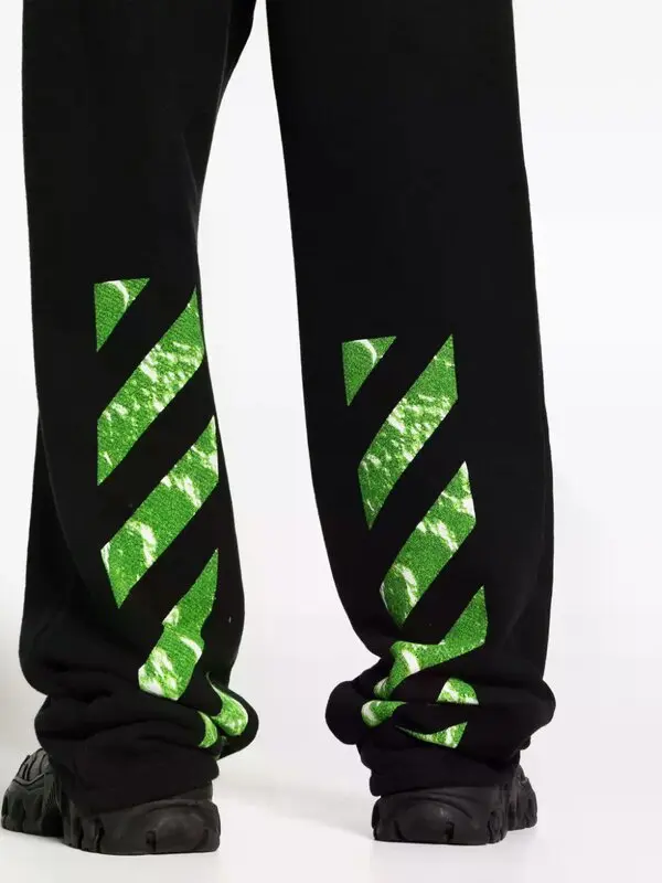 Off-White Diag-stripe Cotton Track Pants - Black