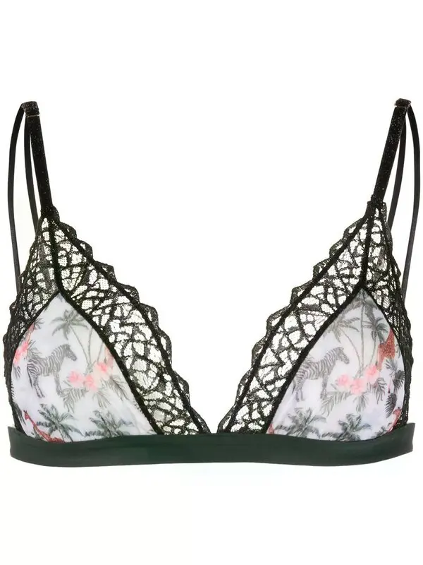 DOLCI FOLLIE Zebra Soft Triangle Bra - Black