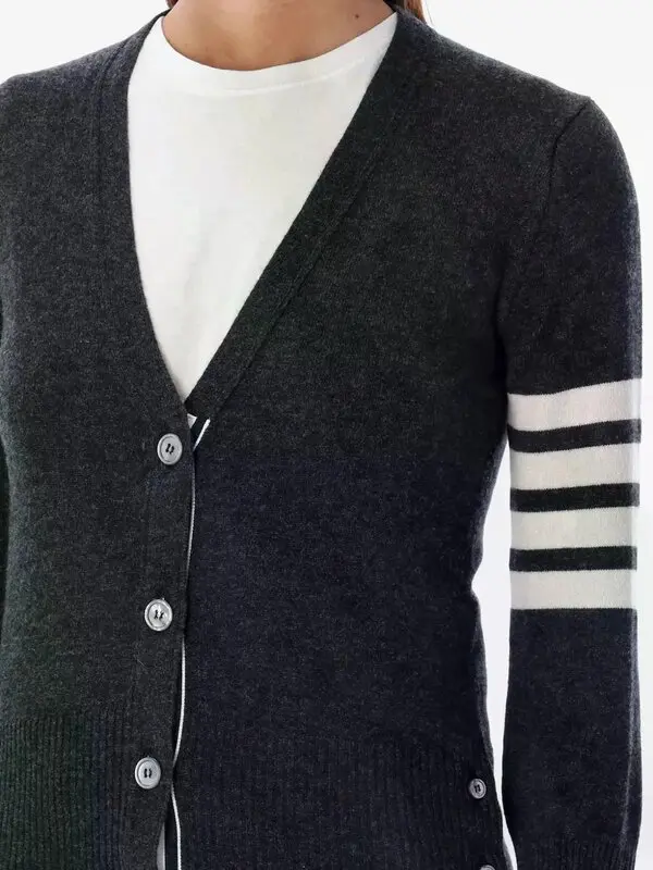 Thom Browne 4-bar V-neck Cashmere Cardigan - Grey