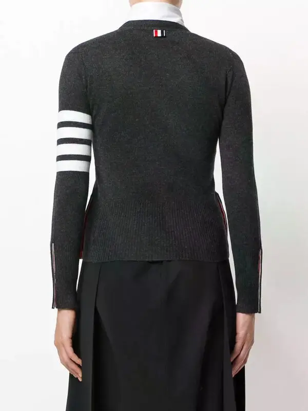 Thom Browne 4-bar V-neck Cashmere Cardigan - Grey