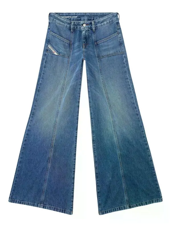 DIESEL® D-akii Wide-leg Denim Jeans - Blue