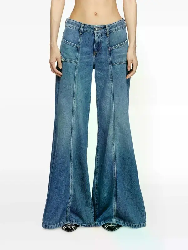 DIESEL® D-akii Wide-leg Denim Jeans - Blue