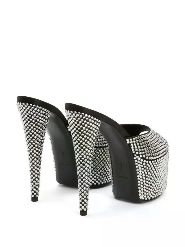 GIUSEPPE ZANOTTI 150mm Gz Aida Crystal-embellished Platform Sandals - Black