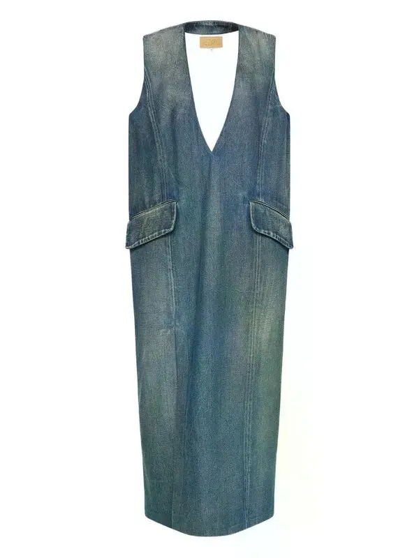 MAISON MARGIELA Cotton Midi Dress - Blue