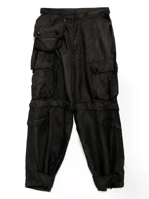 Toga Cargo Trousers With Detachable Pocket - Black