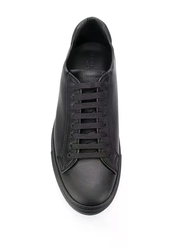 SCAROSSO Lace-up Leather Sneakers - Black