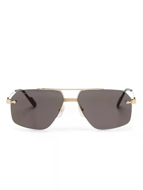 Cartier Première De Pilot-frame Sunglasses - Black