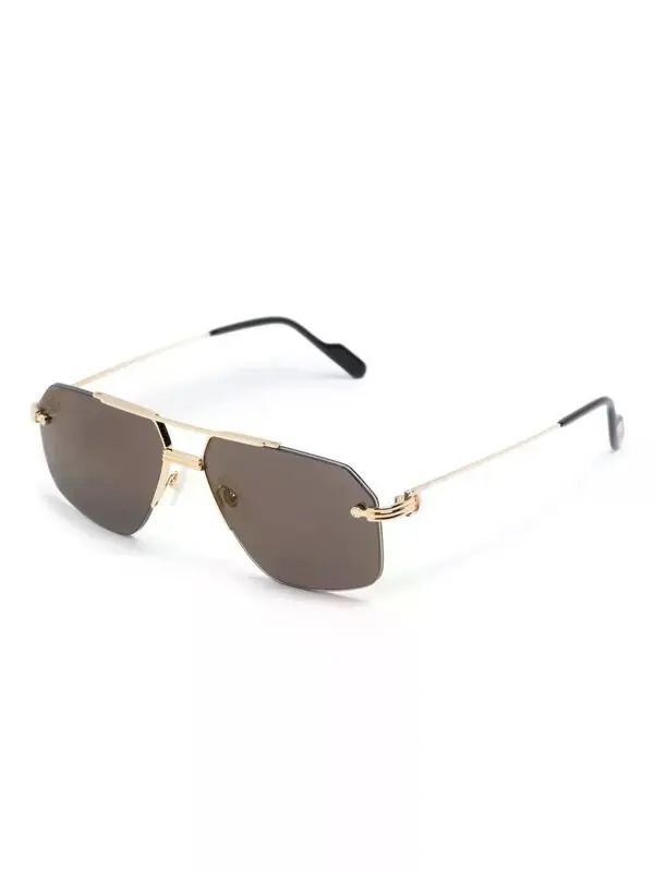 Cartier Première De Pilot-frame Sunglasses - Black
